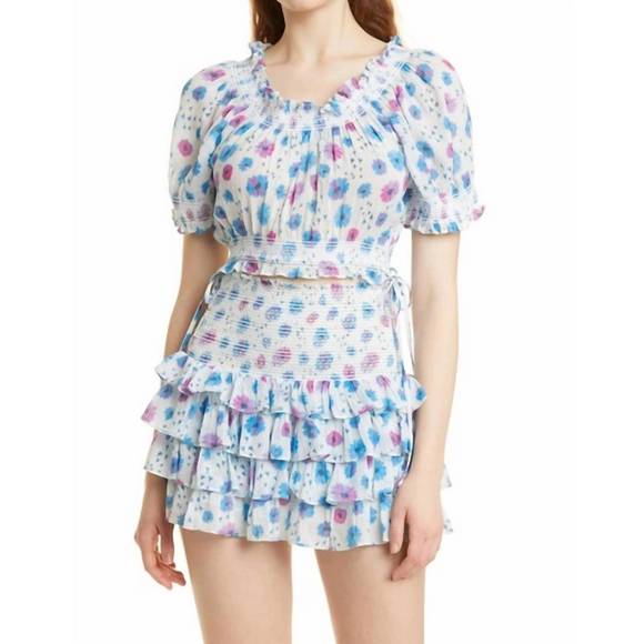 LoveShackFancy | Tops | New Loveshackfancy Rosalinda Crop Top In Deep ...